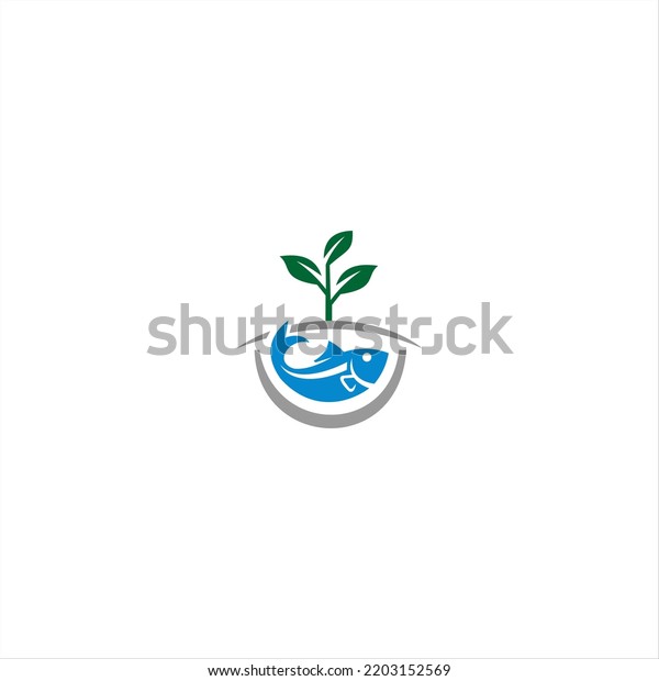 Fish Plant Logo Design Creative Stock Vector (Royalty Free) 2203152569 ...