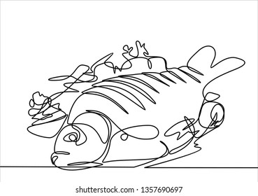 Miracle Yudo Fish Whale Silhouette Fairytale 스톡 일러스트 1369783760 ...