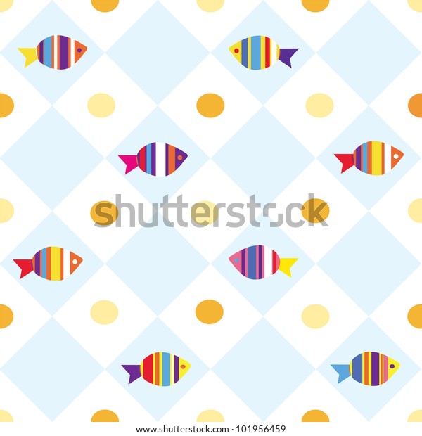 Fish Seamless Plaid Pattern Kids Stock Vector (Royalty Free) 101956459 ...