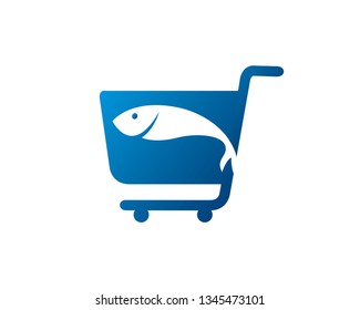 Fish Shop Logo Template Icon Symbol Stock Vector (Royalty Free) 1345473101