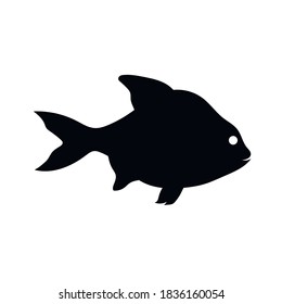 Fish Silhouette Drawing On White Background Stock Illustration 1893377743