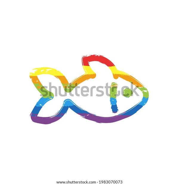Fish Simple Icon Drawing Sign Lgbt Stock Vector (Royalty Free ...