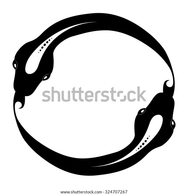 Fish Snake Tattoo Infinity Symbol Isolated Stock Vector (Royalty Free ...