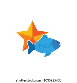 Fish Star Logo Icon Design Stock Vector (Royalty Free) 1035925438 ...
