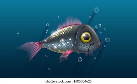 Fish Under Water Air Bubbles Over: เวกเตอร์สต็อก (ปลอดค่าลิขสิทธิ์ ...