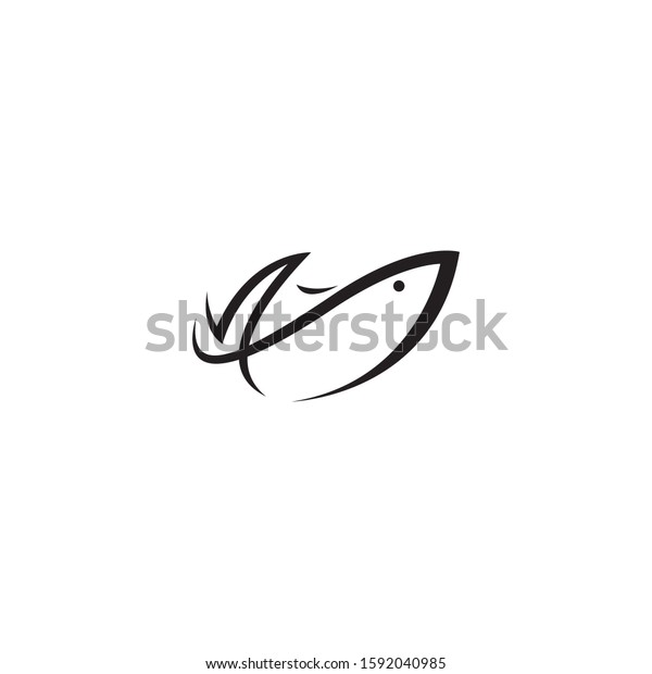 Fish Vector Line Art Silhouette 库存矢量图（免版税）1592040985 | Shutterstock