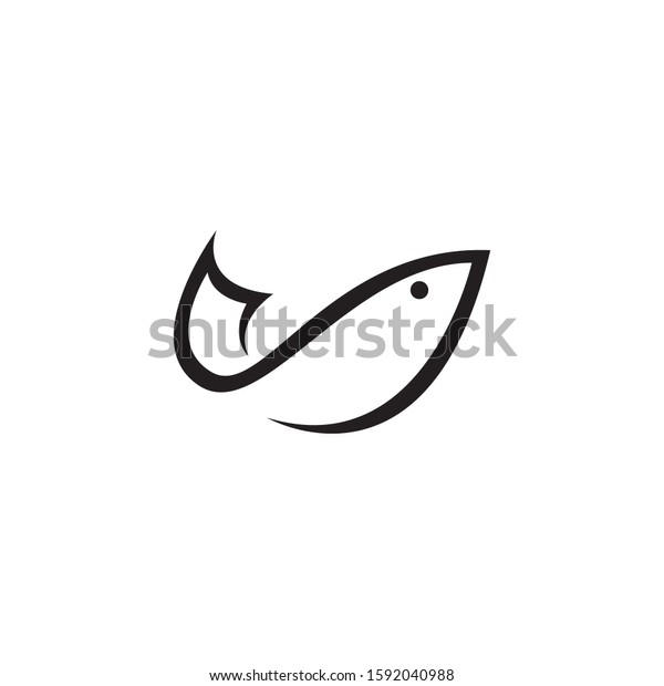 Fish Vector Line Art Silhouette Stock Vector (Royalty Free) 1592040988 ...
