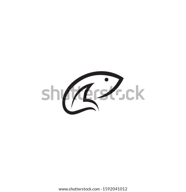 Fish Vector Line Art Silhouette Stock Vector (Royalty Free) 1592041012 ...