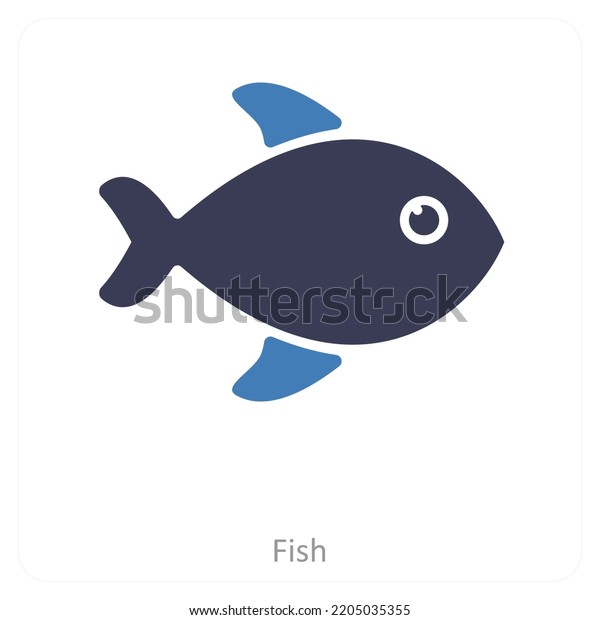 Fish Water Icon Concept Stock Vector (Royalty Free) 2205035355 ...
