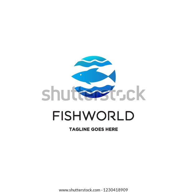 Fish Water Logo Icon Vector: vector de stock (libre de regalías ...