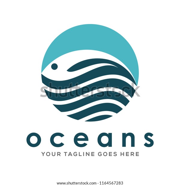 Fish Wave Logo Design Vector Template Stock Vector (Royalty Free ...