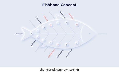 Fishbone Timeline Diagram Concept Features Fishery Stock Vector ...
