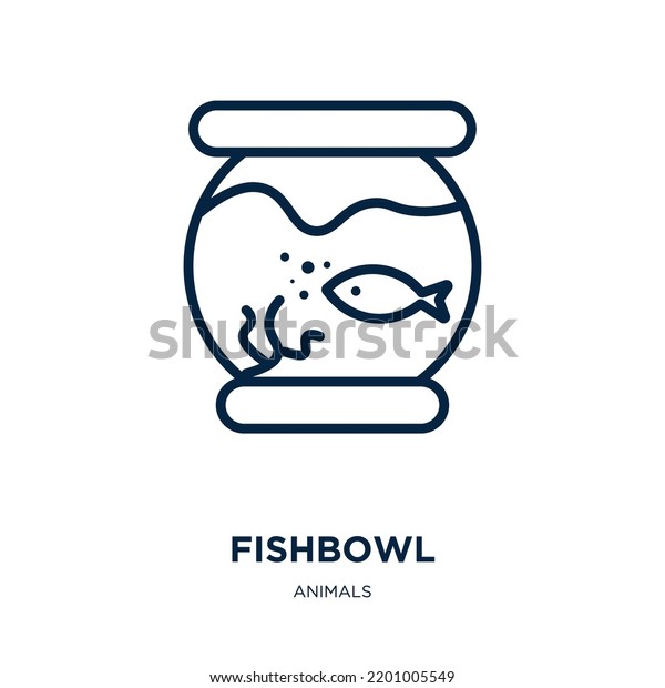 Fishbowl Icon Animals Collection Thin Linear Stock Vector (Royalty Free ...
