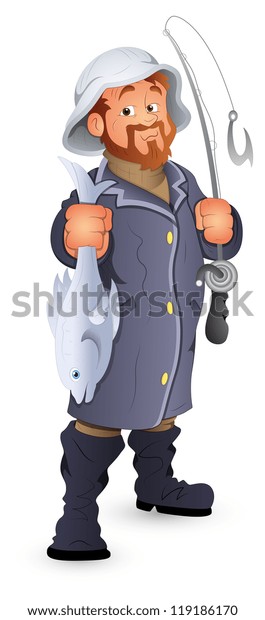 Fisherman Vector Illustration Cartoon Stock Vector (Royalty Free ...