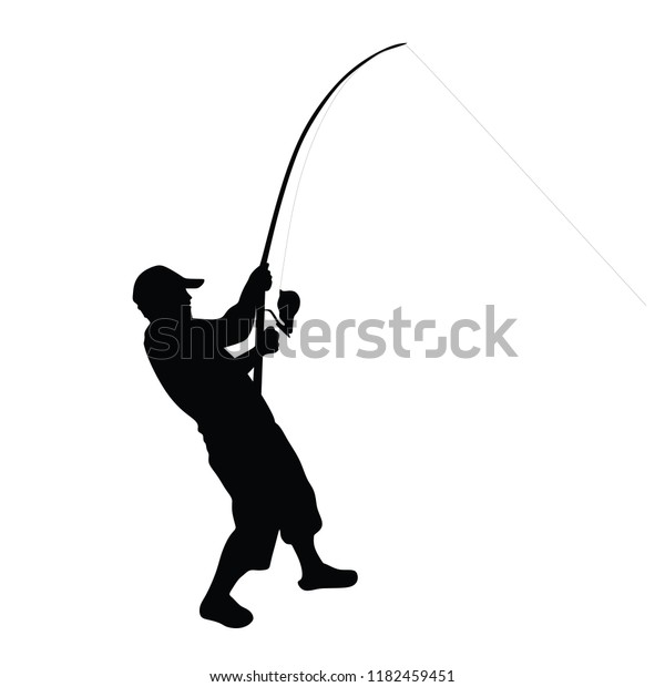 Fisherman Vector Illustration Isolated On White: เวกเตอร์สต็อก (ปลอดค่า ...