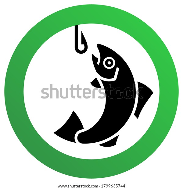Fishing Allowed Sign Modern Round Sticker: เวกเตอร์สต็อก (ปลอดค่า ...