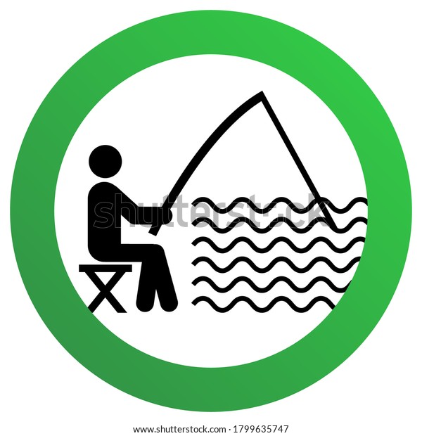 Fishing Allowed Sign Modern Round Sticker Stock Vector (Royalty Free ...