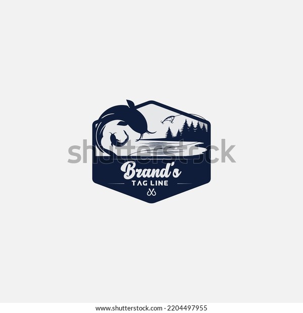 Fishing Bait Logo Big Fish Classic Stock Vector (Royalty Free ...