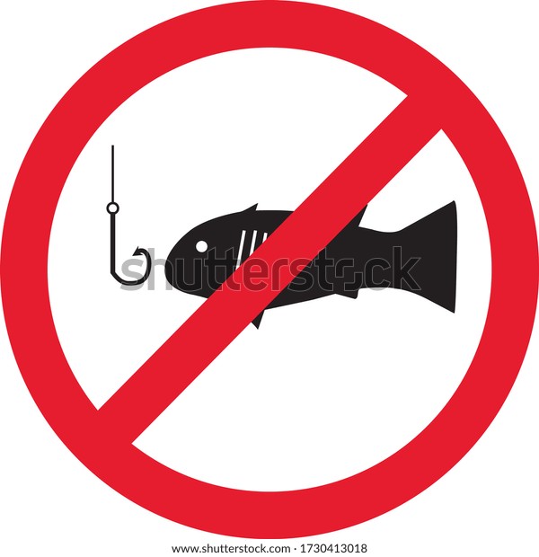 Fishing Ban Sign Symbol Vector Illustration Stock Vector (Royalty Free ...