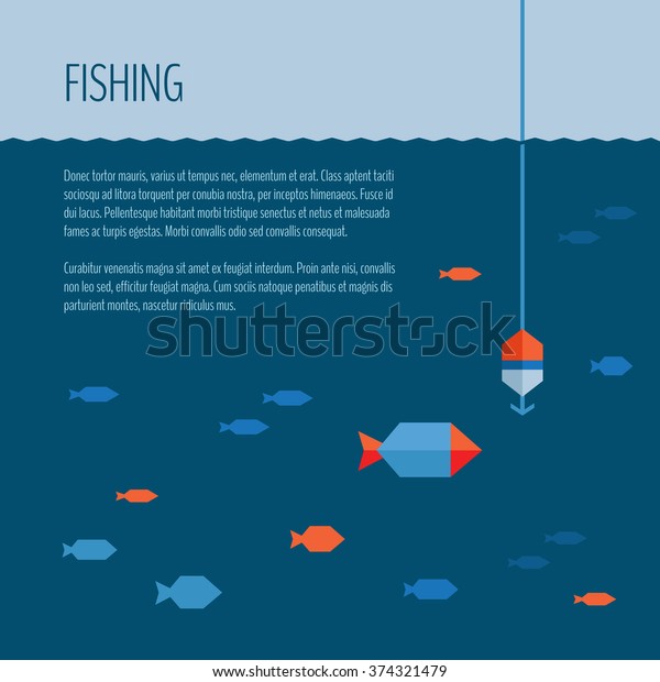 Fishing Banner Fishing Concept Flat Style Stock Vector (Royalty Free ...