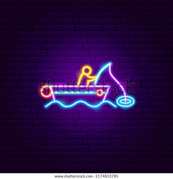 Fishing Boat Neon Sign Vector Illustration: เวกเตอร์สต็อก (ปลอดค่า ...