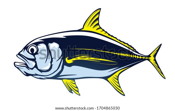 Fishing Emblem Permit Isolated On White Stock Vector (Royalty Free ...