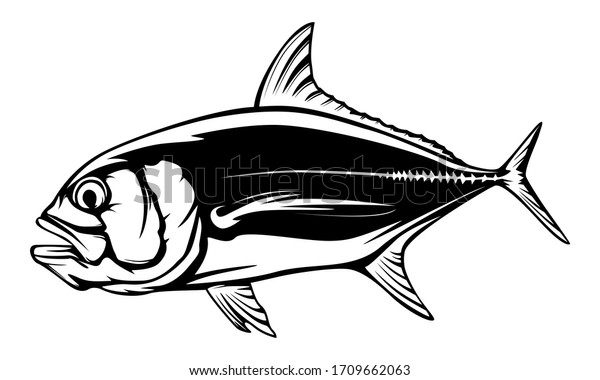 Fishing Emblem Permit Isolated On White Stock Vector (Royalty Free ...