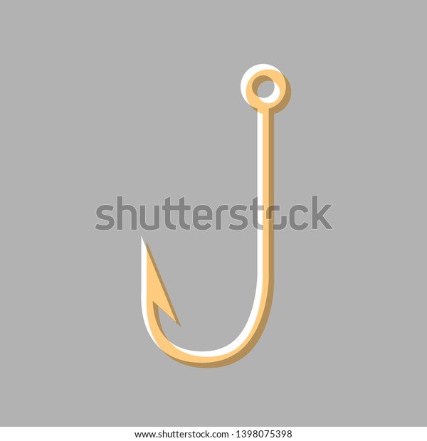 Fishing Hook Sign Illustration Emboss Effect Stock Vector (Royalty Free ...