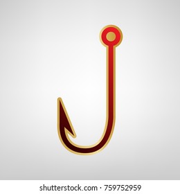 Fishing Hook Sign Illustration Vector Red Stock Vector (Royalty Free ...