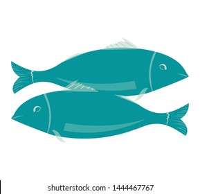 Fishing Icon Two Fish Cartoon Vector Stock Vector (Royalty Free ...