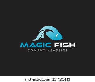 Fishing Logo Fish Hook Logo Template Stock Vector (Royalty Free ...
