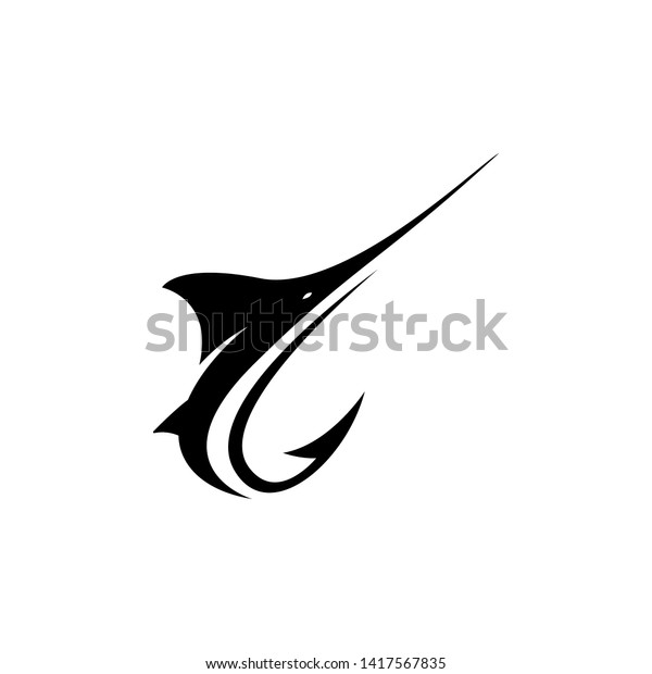 Fishing Logo Template Marlin Fish Hook Stock Vector (Royalty Free ...