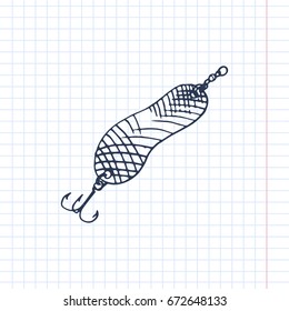 Fishing Lure Handdrawn Vector Illustration Sketch Stock Vector (Royalty ...