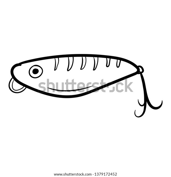 Fishing Lure Icon Doodle Vector Stock Vector (Royalty Free) 1379172452 ...