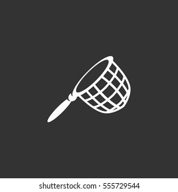 Fishing Net Icon Isolated On Black Stock Vector (Royalty Free ...