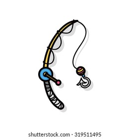 Fishing Rod Doodle: เวกเตอร์สต็อก (ปลอดค่าลิขสิทธิ์) 319511495 ...