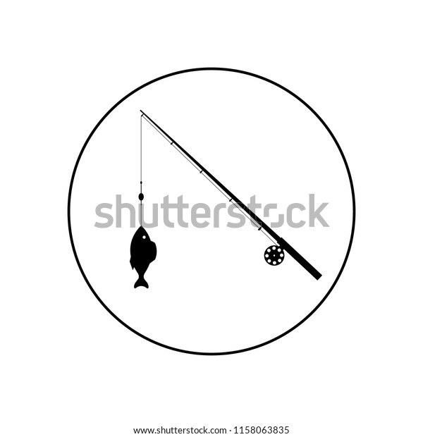 Fishing Rod Icon Logo Stock Vector (Royalty Free) 1158063835
