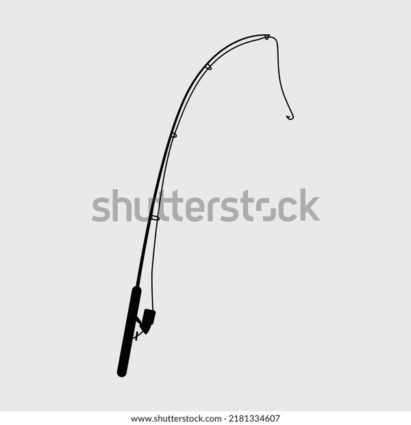 Vektor Stok Fishing Rod Svg Printable Vector Design (Tanpa Royalti ...