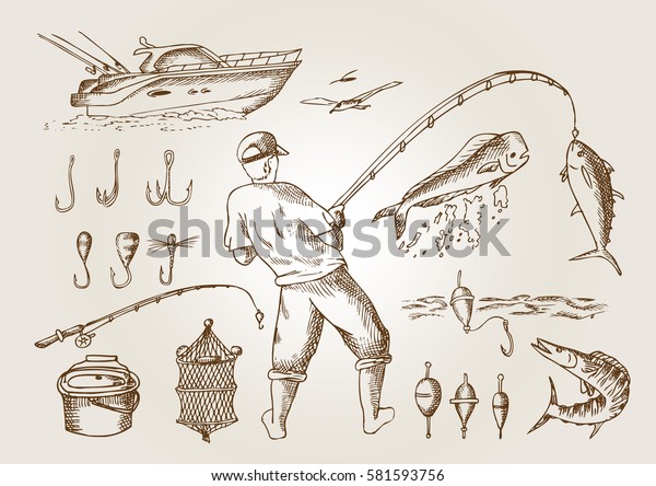 49,440 Fishing Outline Images, Stock Photos & Vectors | Shutterstock