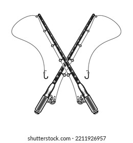 Fishing Stick Rod Hook Vector Design Stock Vector (Royalty Free ...