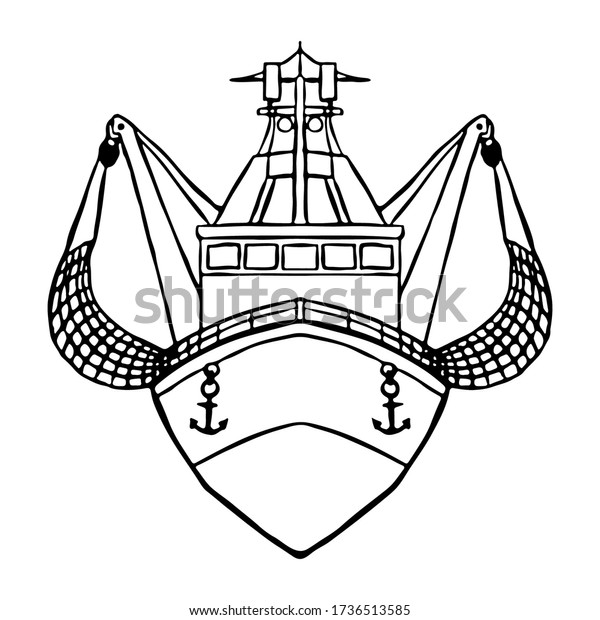 Fishing Trawler Nets Icon Front View Stock Vector (Royalty Free ...