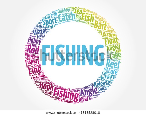 Fishing Word Cloud Collage Concept Background Stock Vector (Royalty ...