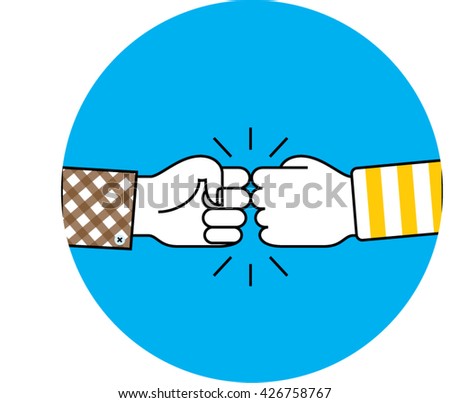 Fist Bump Icon On Blue Circle Stock Vector (Royalty Free) 426758767 ...