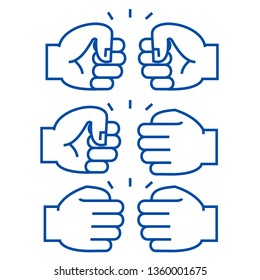Fist Bump Line Icon Concept Fist Stock Vector (Royalty Free) 1360001675 ...