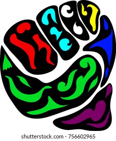 Fist Color Black Stock Vector (Royalty Free) 756602965