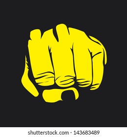 Fist Design Over Black Background Vector Stock Vector (Royalty Free ...