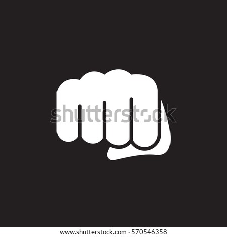 Fist Forward Punch Icon Vector Filled Stock Vector (Royalty Free ...