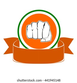 Fist Front View Ribbon Icon Orange Stock Vector (Royalty Free ...
