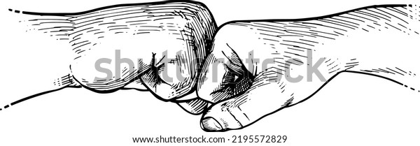 Fist Fist Greeting Gesture Language Hands Stock Vector (Royalty Free ...
