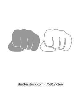 Fist Grey Icon Stock Vector (Royalty Free) 758129266 | Shutterstock
